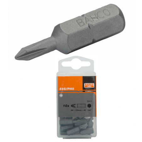 Bit Phillips PH0 x 25 mm 10 szt. 59S/PH0 Bahco